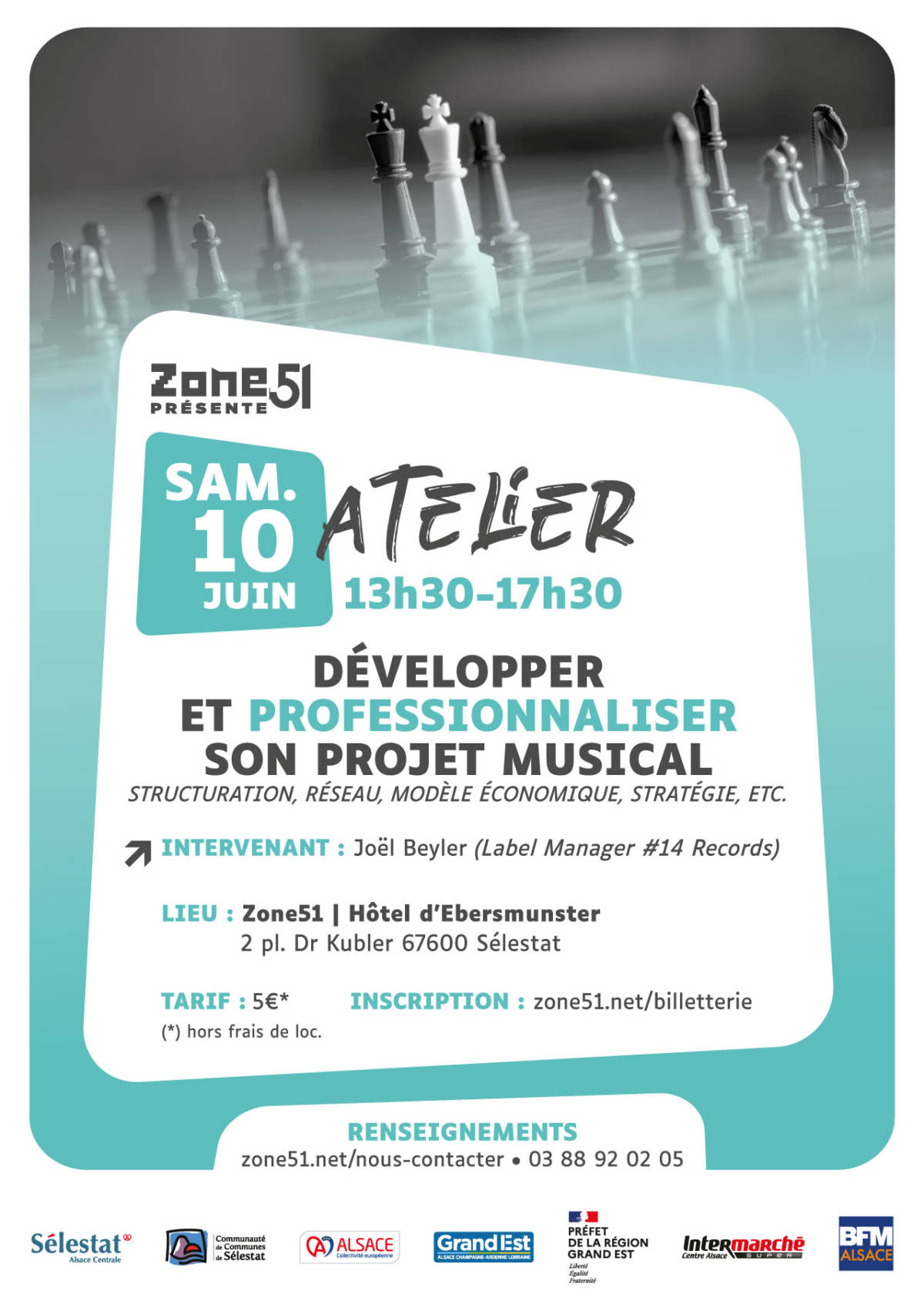 [ ATELIER : DEVELOPPER ET PROFESSIONNALISER SON PROJET MUSICAL ] - Zone51